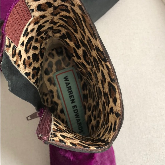 warren edwards | Shoes | Rare Warren Edwards Custom Died Fur Boots ...